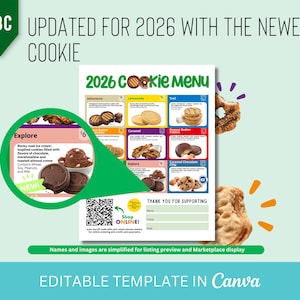 UPDATED 2026!! ABC Girl Scout Cookie Menu With QR Code - Etsy