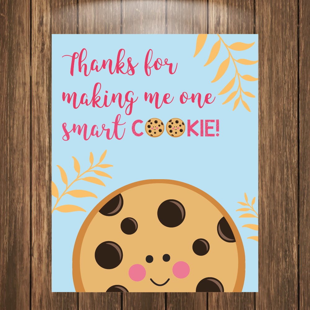 Cookie Tag Printable, Teacher Appreciation Gift, Thank You Gift - Etsy