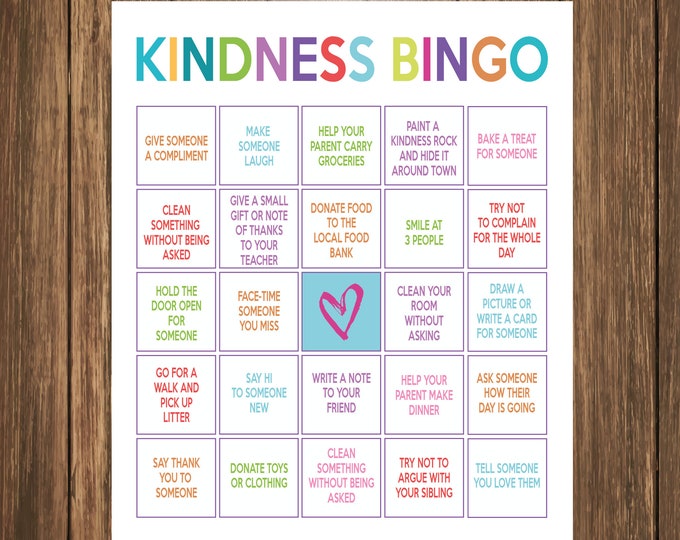 Printable Kindness Bingo, Instant Download - Etsy