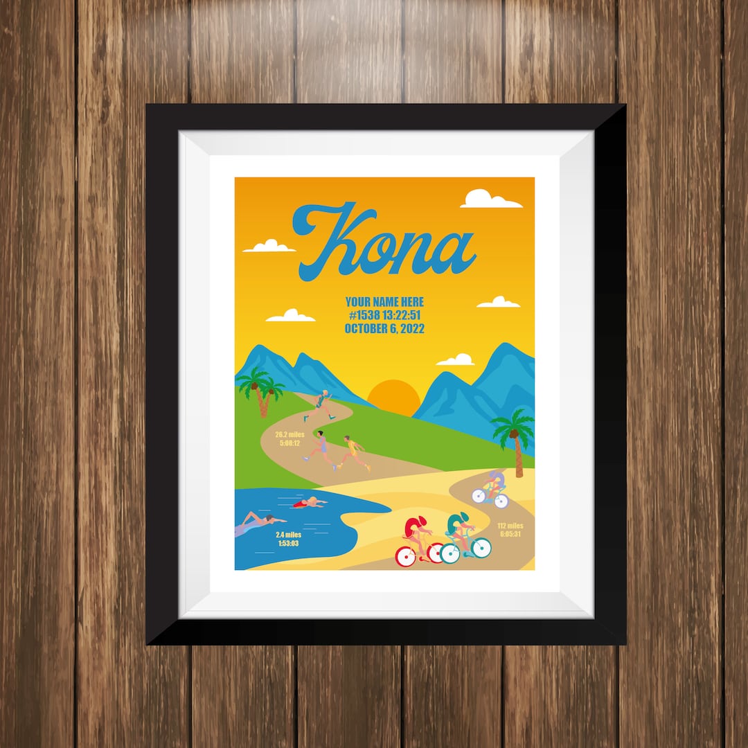 Custom Triathlon Print, Kona, Bike Poster, Marathon Poster, Swim Poster ...