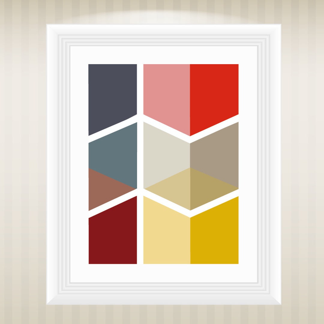 Modern Geometric Art Print - Etsy.de