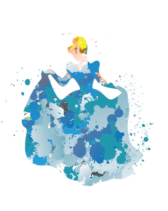 Cinderella Cinderella Watercolor Art Cinderella Poster Kids - Etsy
