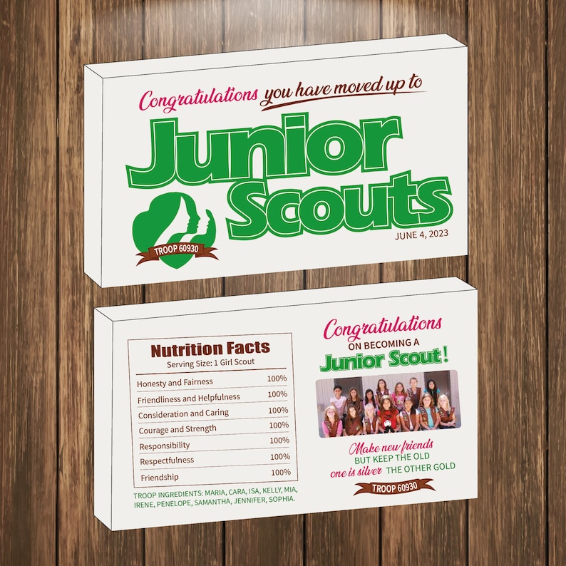 Personalized Junior Girl Scout Junior Mint Wrapper - Etsy