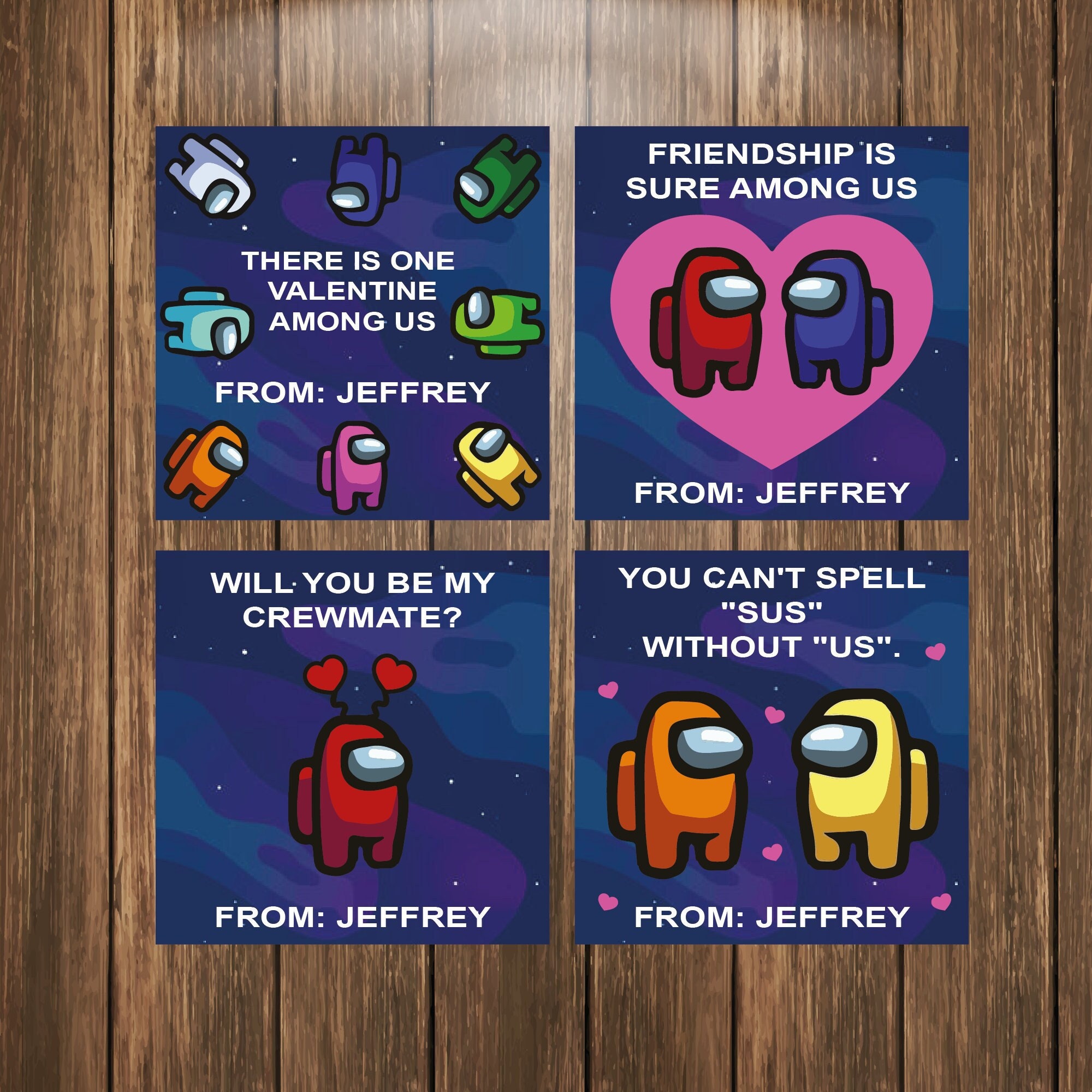 Custom Among Us Valentine Printable - Etsy