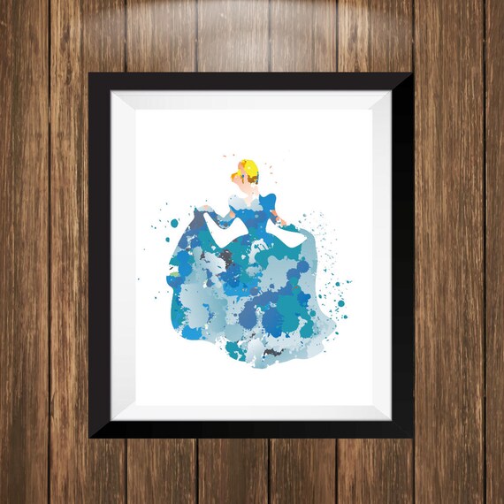 Cinderella Cinderella Watercolor Art Cinderella Poster Kids - Etsy