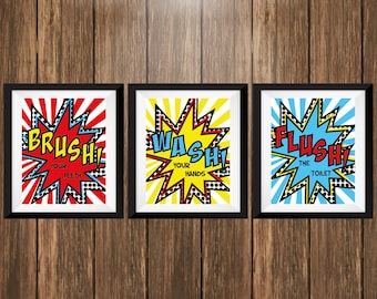 Comic Strip Style Bathroom Art - Etsy