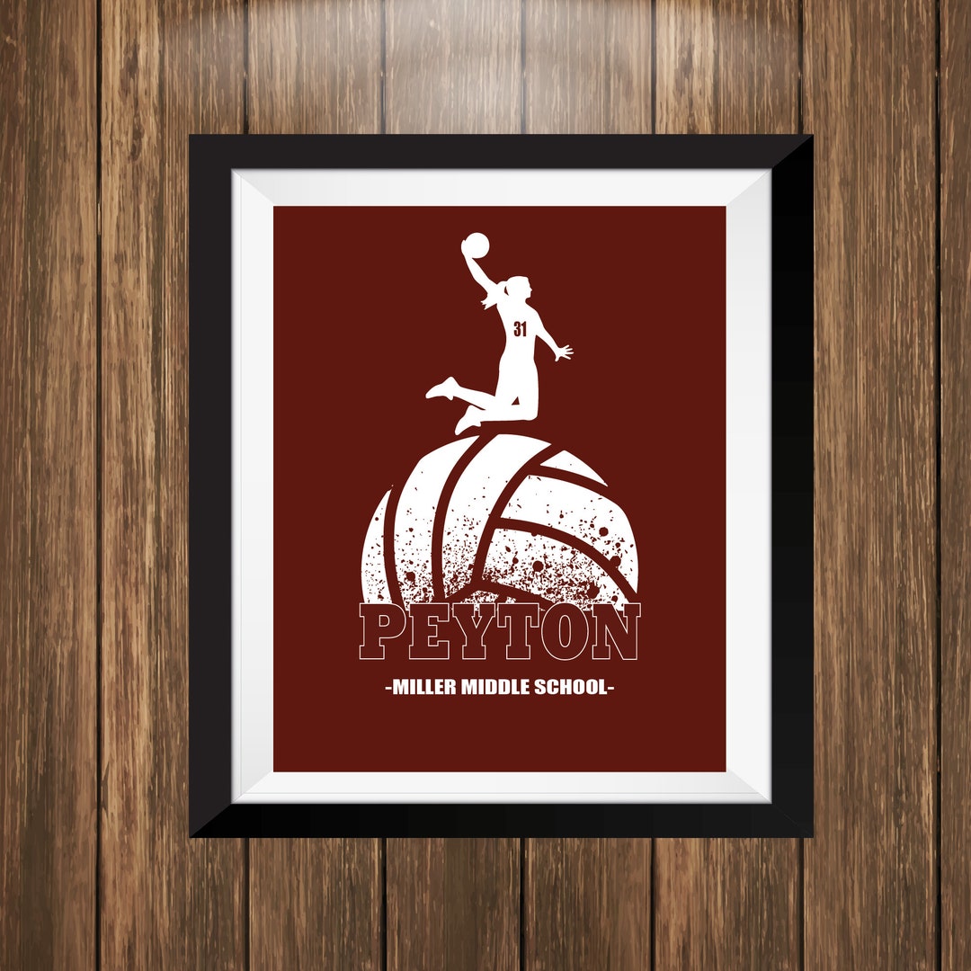 Printable Personalized Volleyball Art Print Sports Print - Etsy