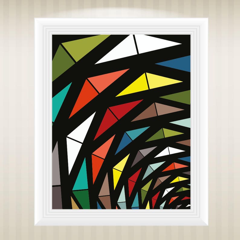 Modern Art Triangles Art Geometric Art Print - Etsy