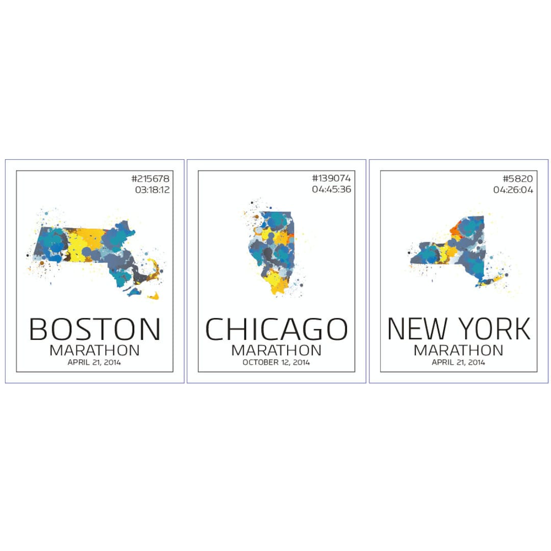 Custom Marathon Art Print, Personalized Gift - Etsy