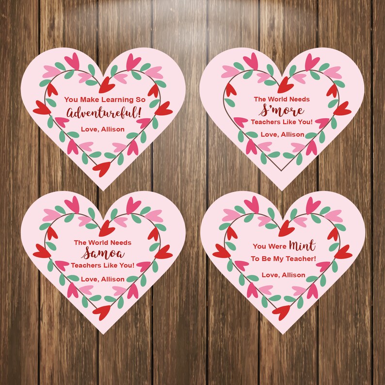 Custom Girl Scout Cookie Valentine Teacher Appreciation Printable - Etsy