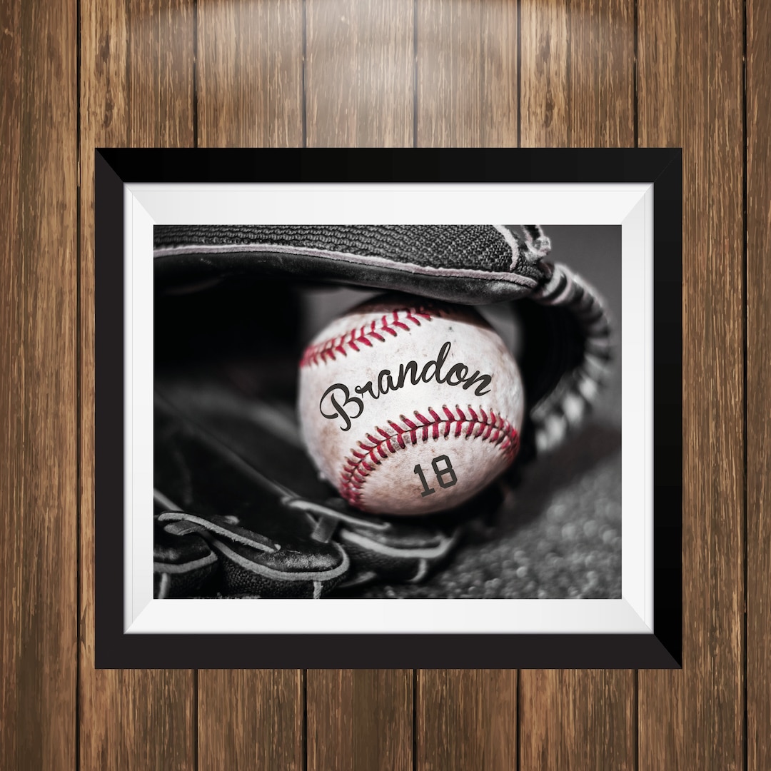 Personalized Baseball Art Print, Baseball Gift, Baseball Printable - Etsy