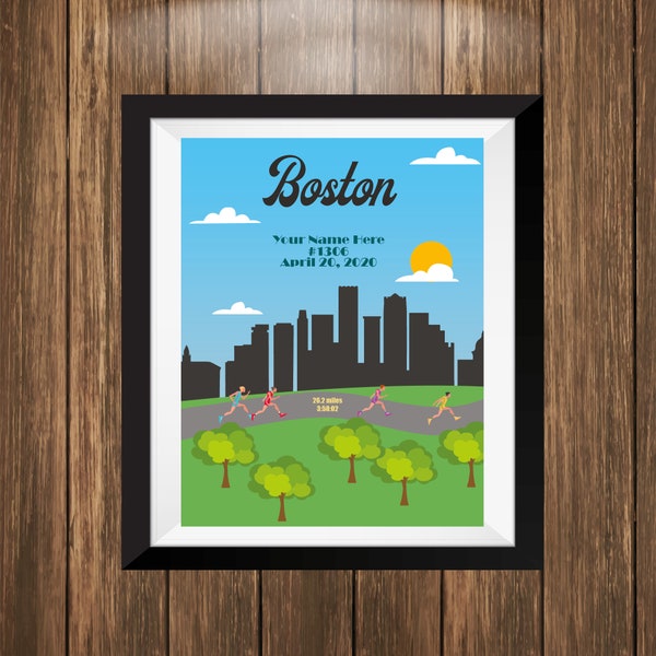 Boston Marathon Poster - Etsy