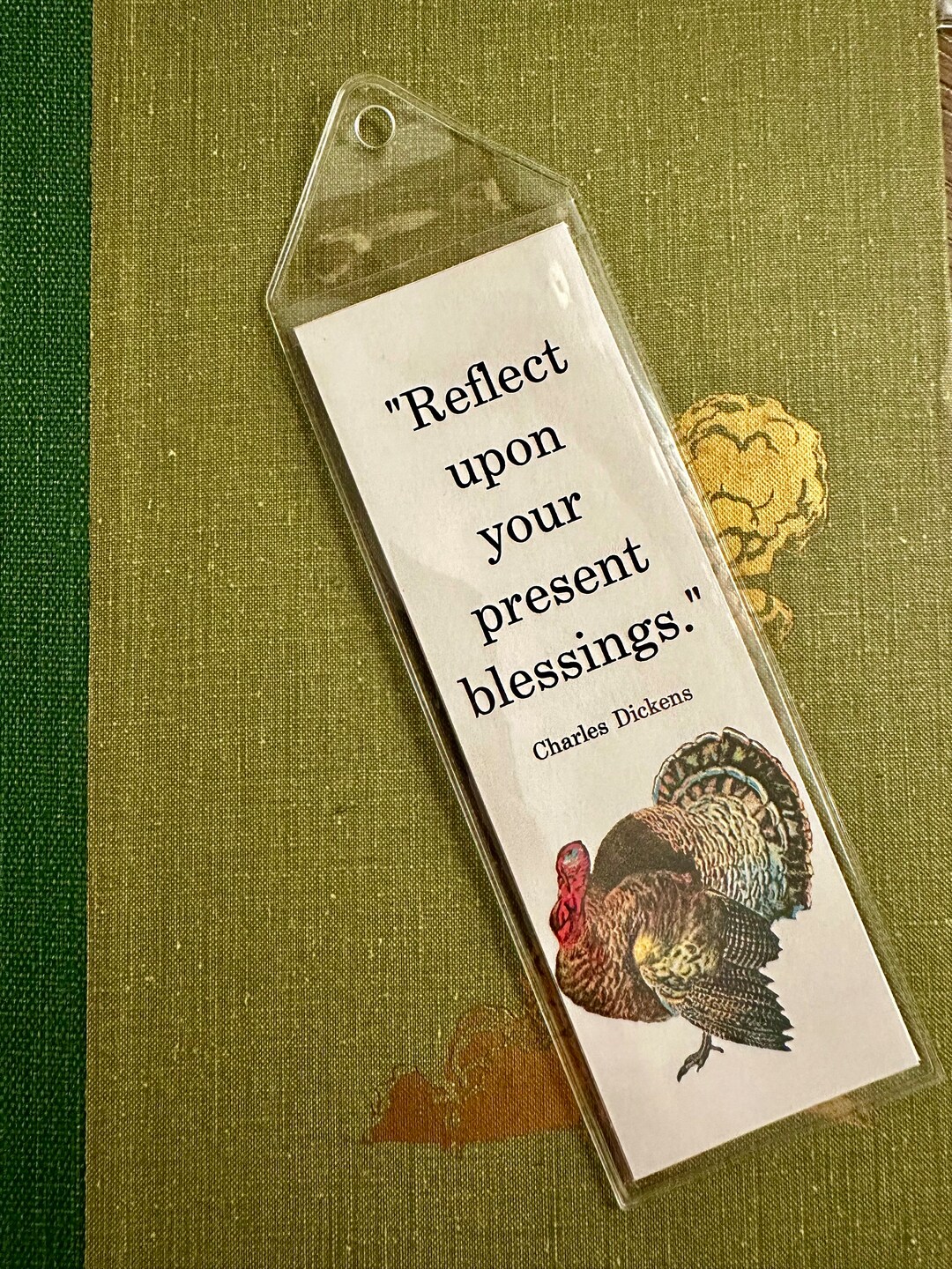 Thanksgiving Blessings Bookmark - Vintage Turkey Postcard Thankful ...