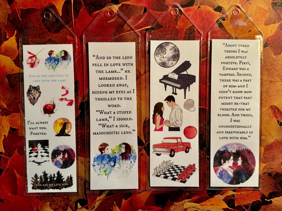 Twilight Bookmarks Set of 4 - Vampires Werewolves Saga New Moon Eclipse ...