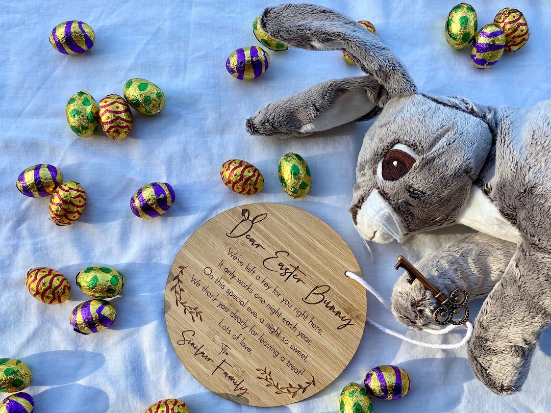 Easter Bunny Key Personalised Sign Custom Name Laser-engraved Etched ...