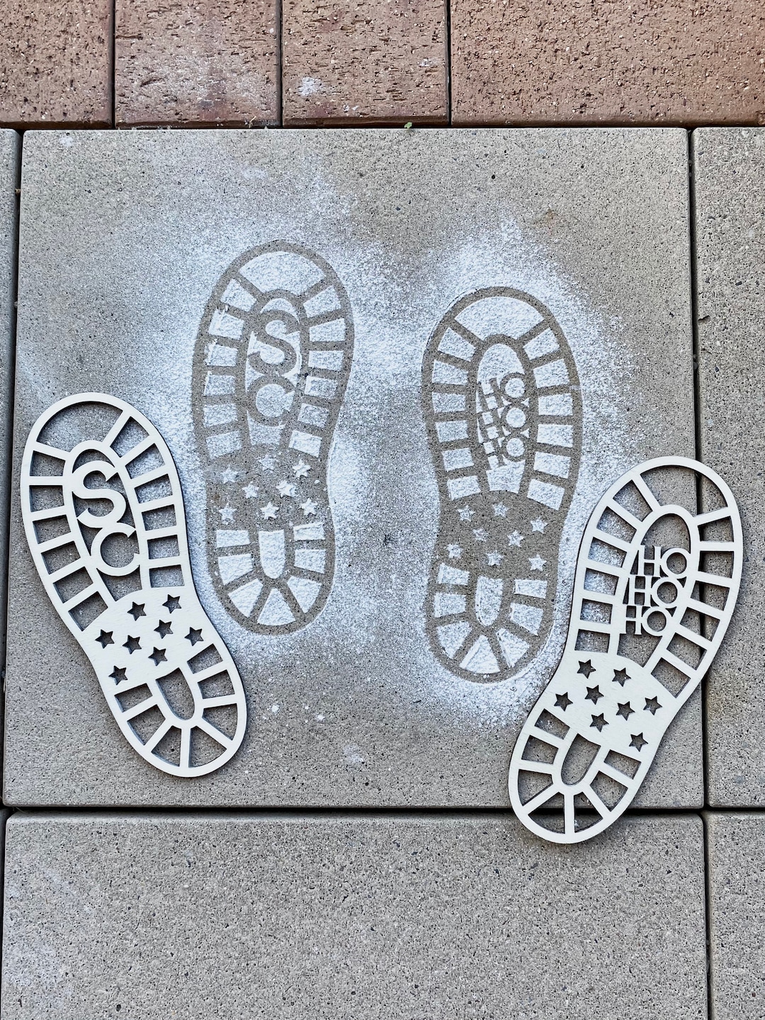Santa Claus Boot Print Stencils Laser-cut Footprint Template - Etsy ...