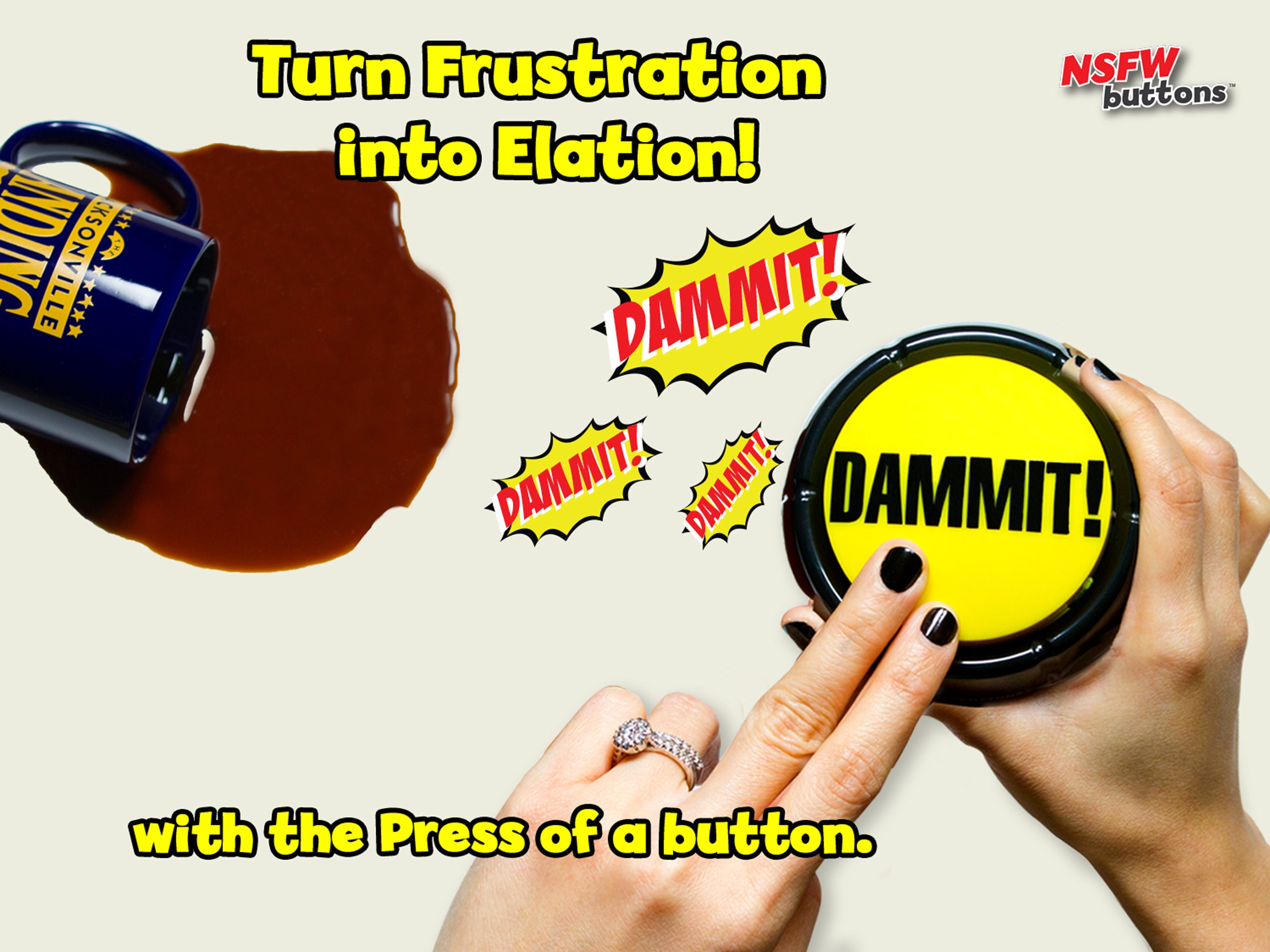 DAMMIT Button Stress Relief Desk Toy – the Official Button of Mondays ...