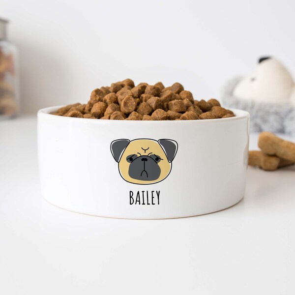 Pug Dog Bowl - Etsy
