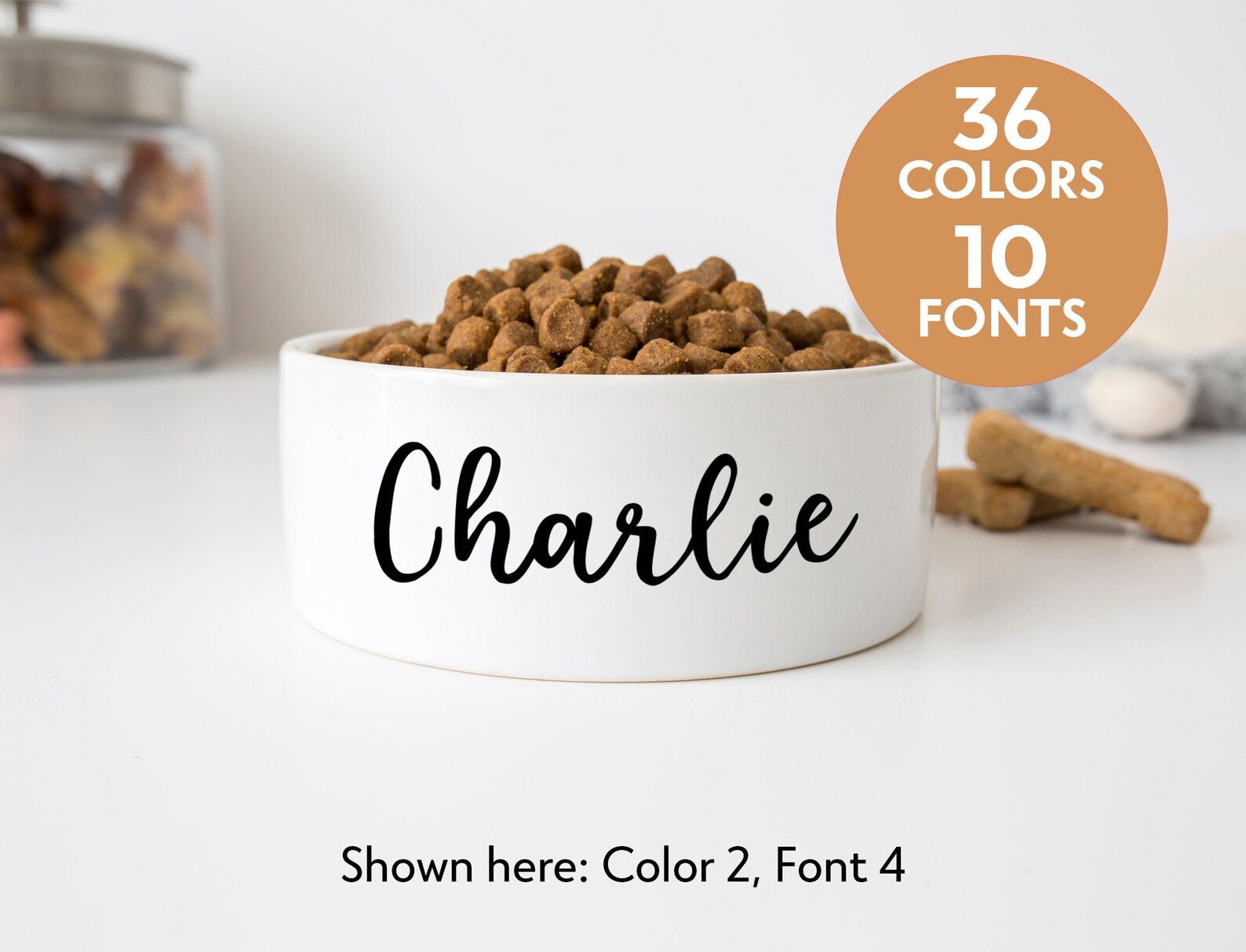 Dog bowl with name personalized pet food bowl | Etsy