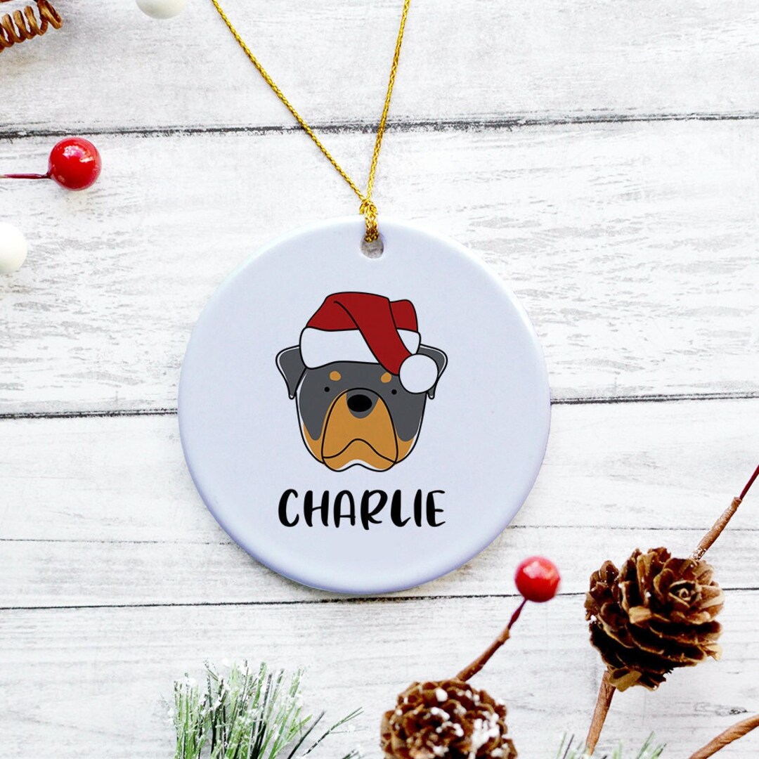 Rottweiler Dog Christmas Ornament, Personalized Dog Christmas Tree ...