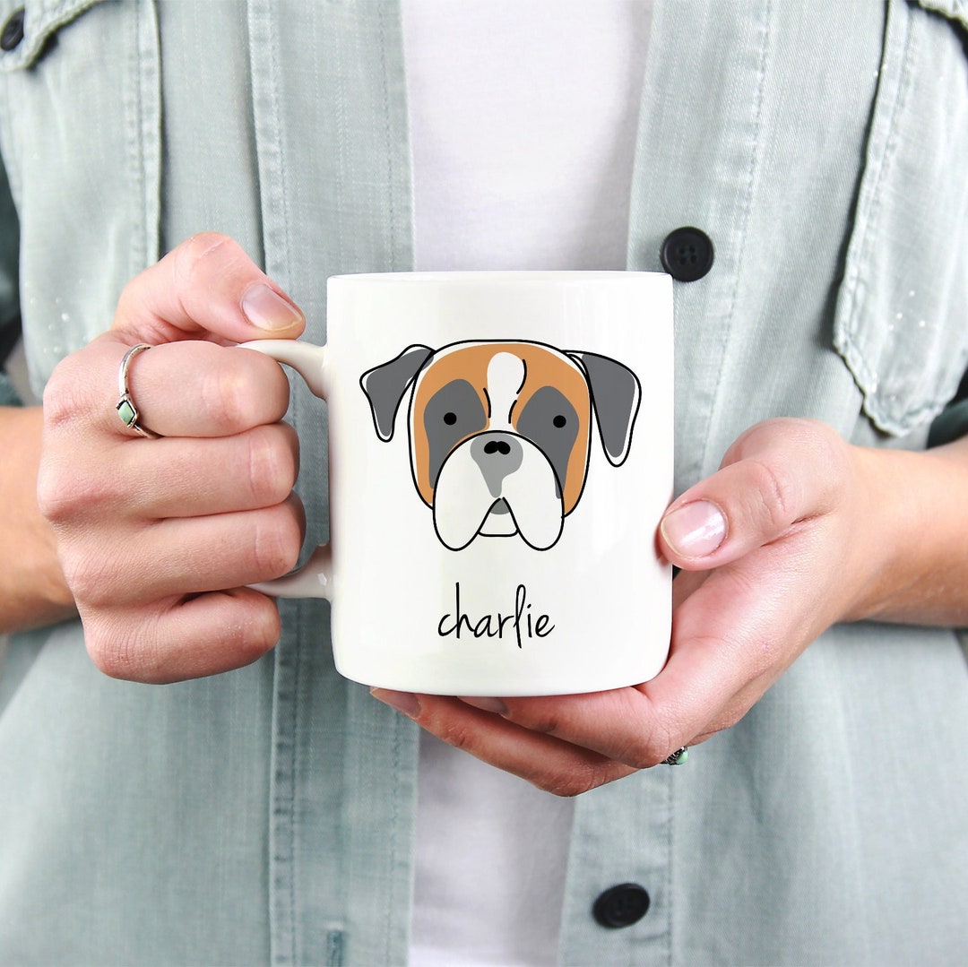 Boxer Mug, Dog Mug, Dog Lover Gift, Personalized Coffee Mug, Dog Mom ...