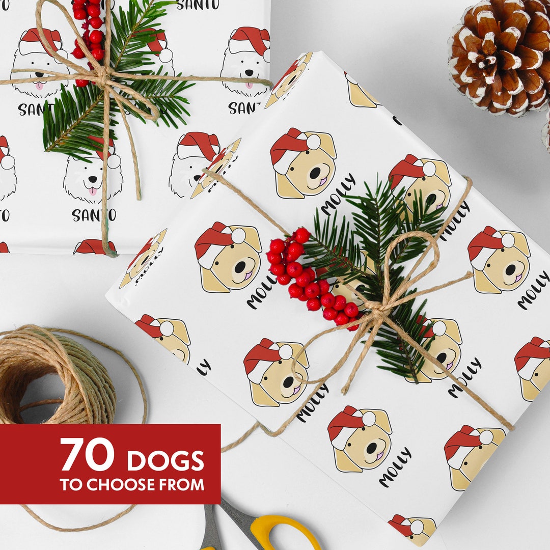 Personalized Dog Christmas Wrapping Paper, Custom Gift Wrap for Dog - Etsy