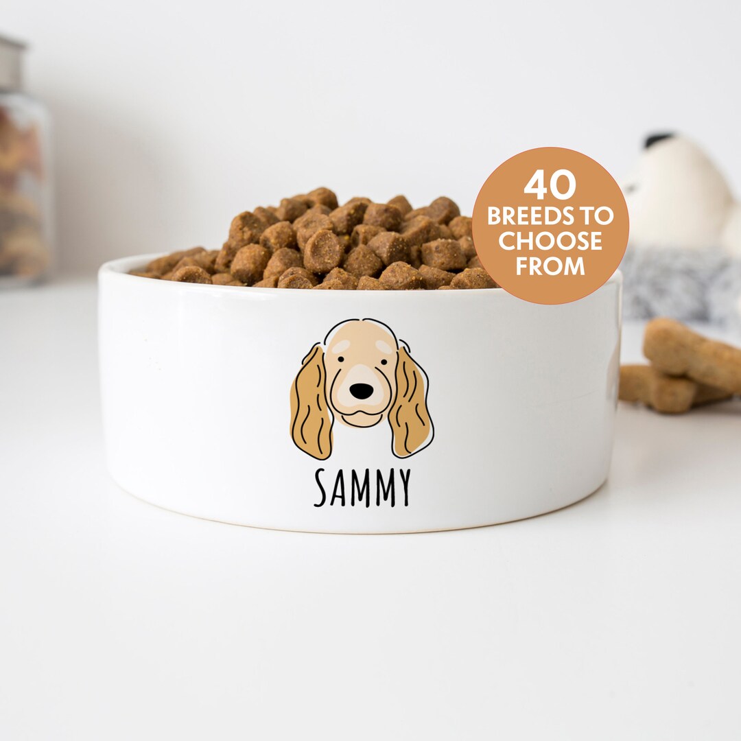 Dog Bowl for Cocker Spaniel, Pet Food Bowl With Name - Etsy