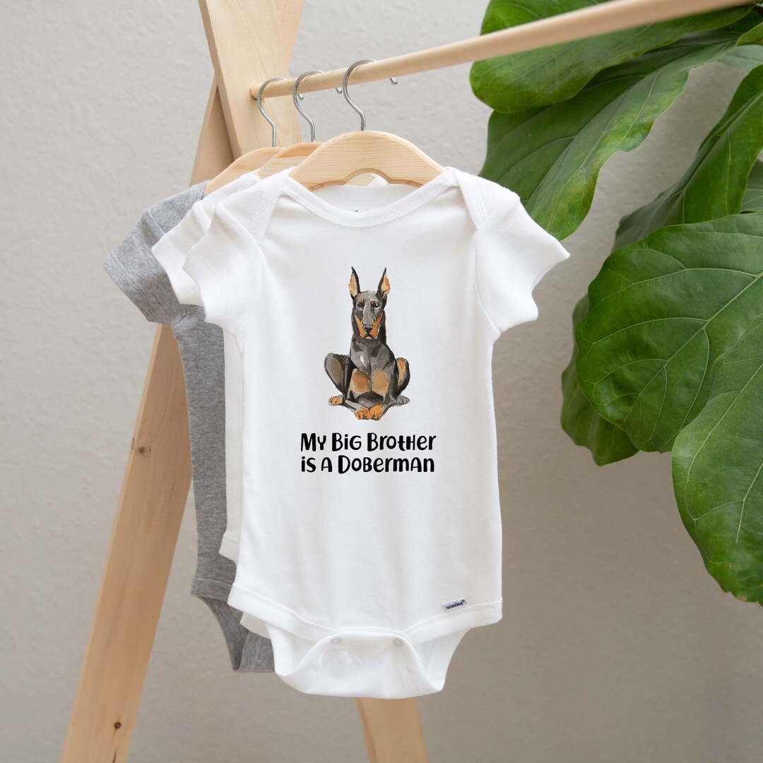 Doberman Baby Onesie®, New Born Baby Clothes, Baby Shower Gift, Cute ...