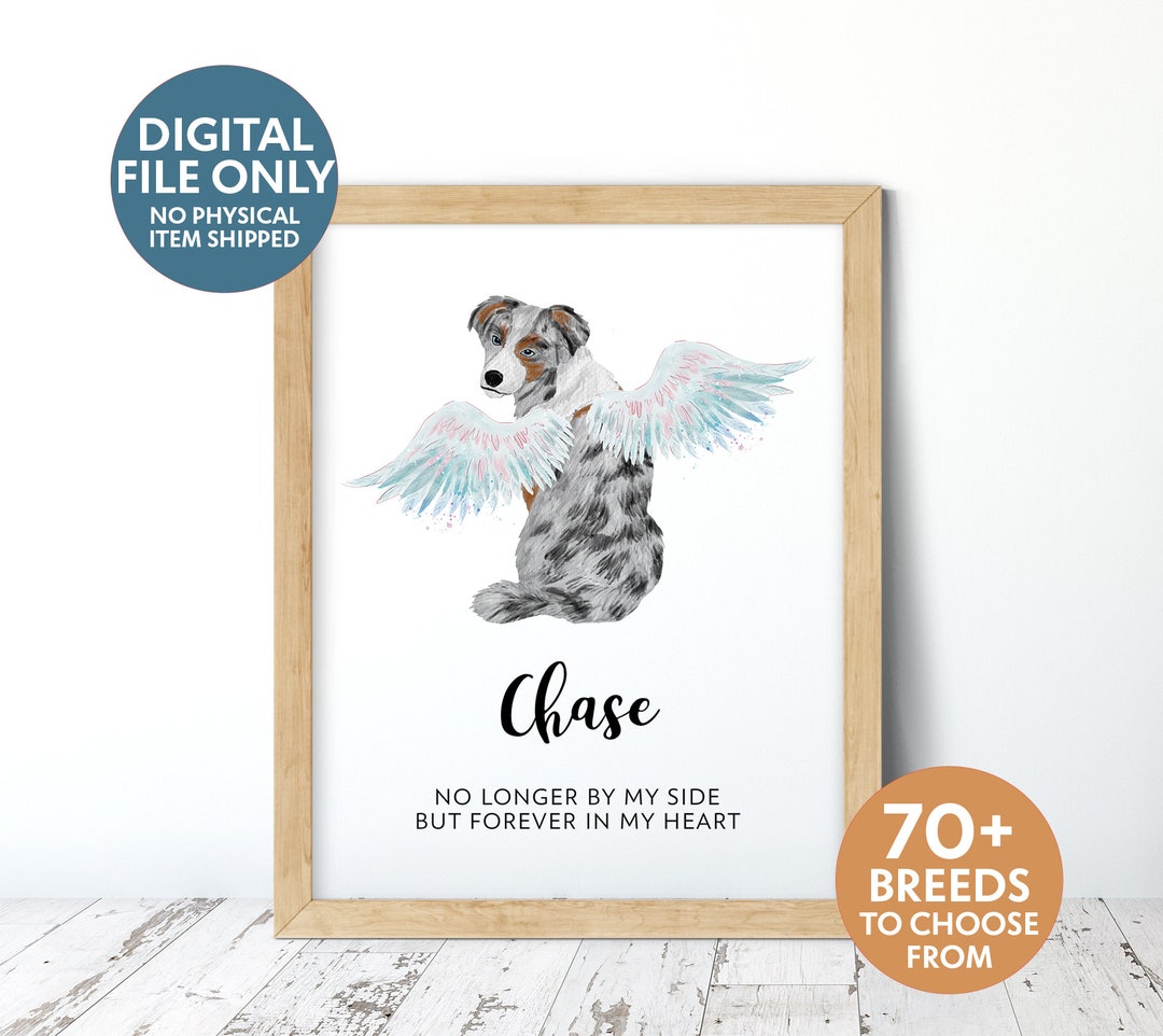 Dog Memorial Print, Dog Death Gift, Family Pet Loss Gift, Digital ...