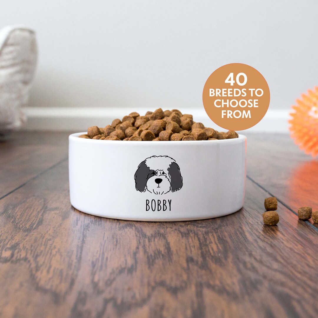 Custom Dog Bowl, Personalized Dog Food Bowl, Sheepadoodle Gifts, Pet ...