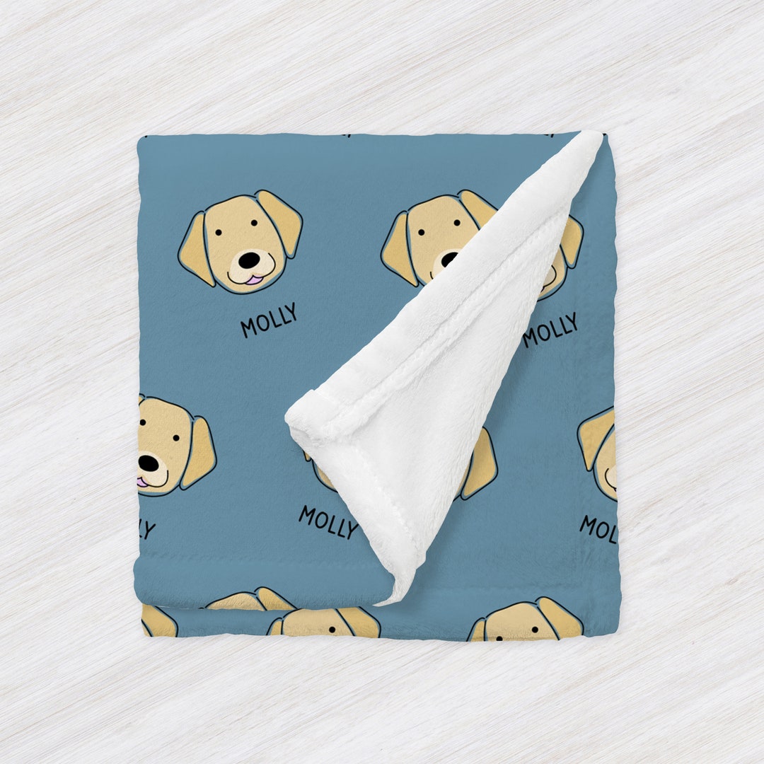 Personalized Labrador Dog Blanket, Doodle Dog Lover Couch Throw, Minky ...