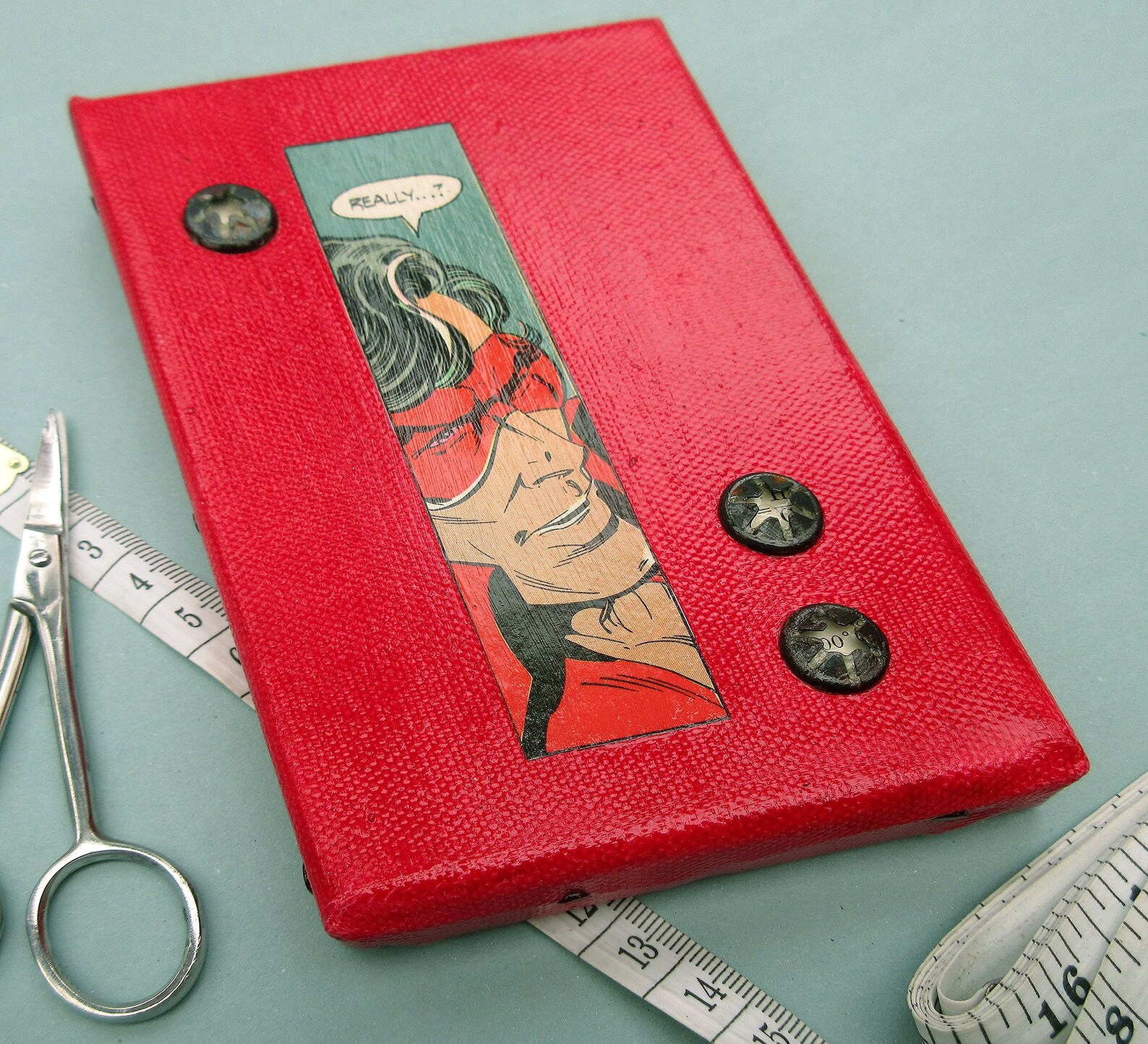 Original One-off Artwork - REALLY...? - Comic Book Hero on Bright Red ...