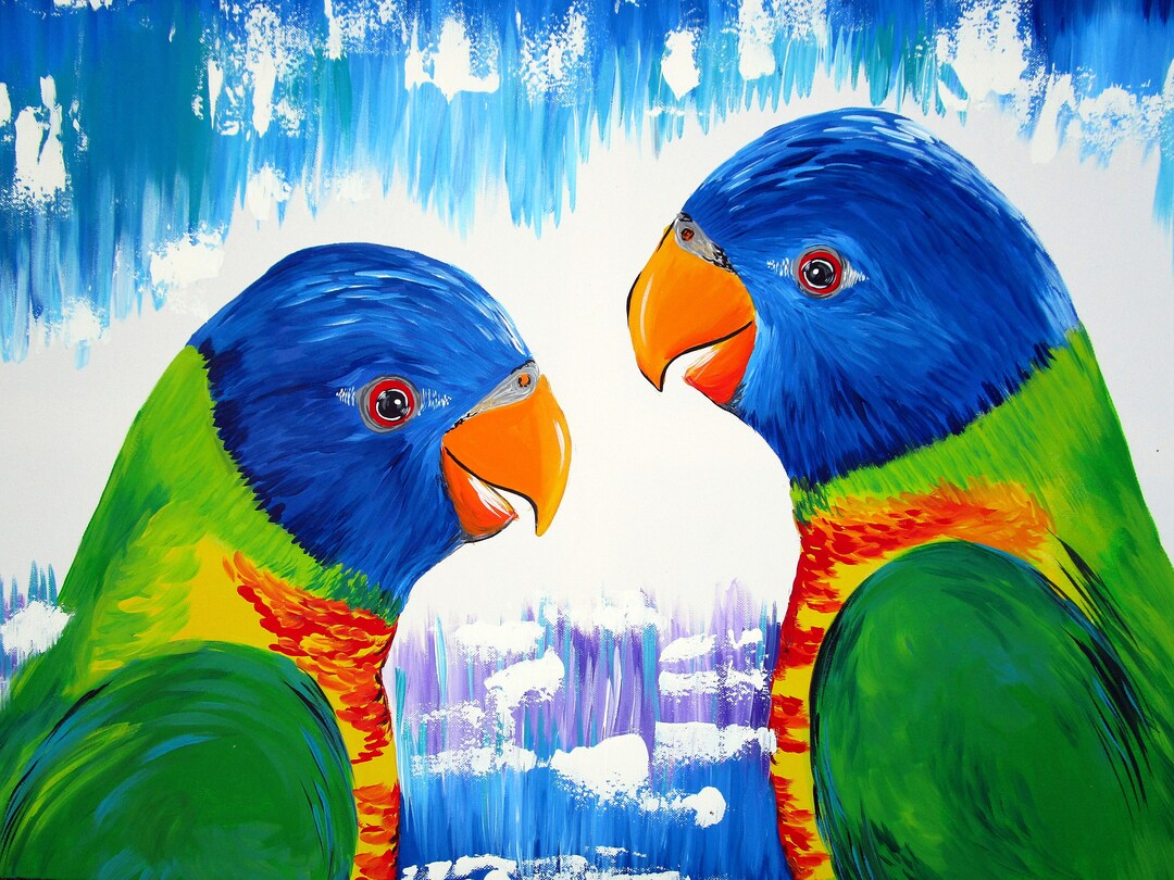 Lorikeet, Lorikeets, Rainbow Lorikeets, Australian Paintings ...