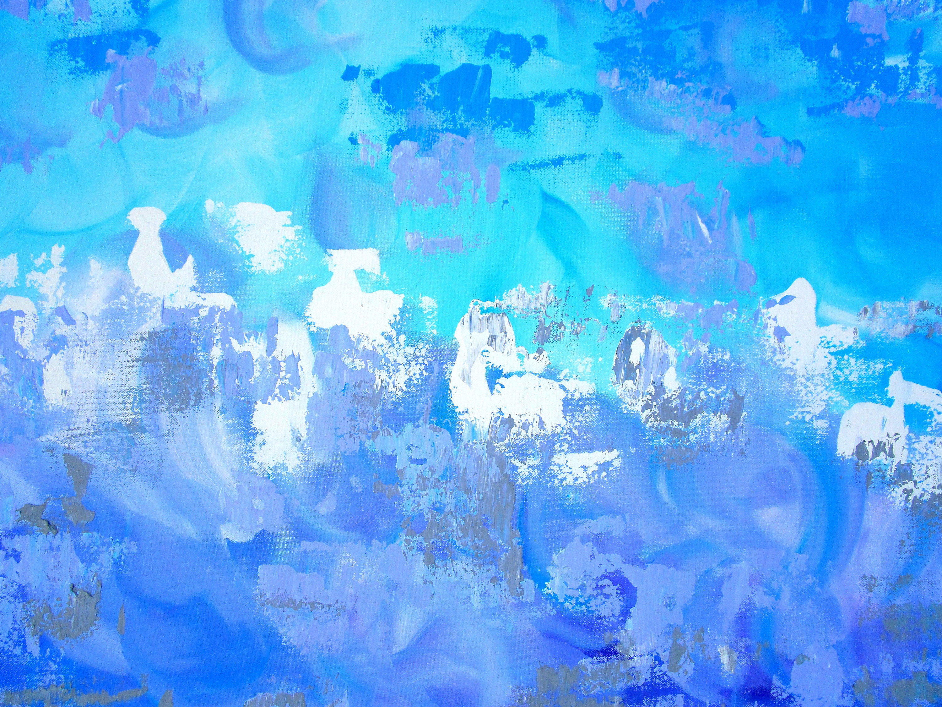 Arte azul y púrpura pintura azul pinturas azules azul y - Etsy España