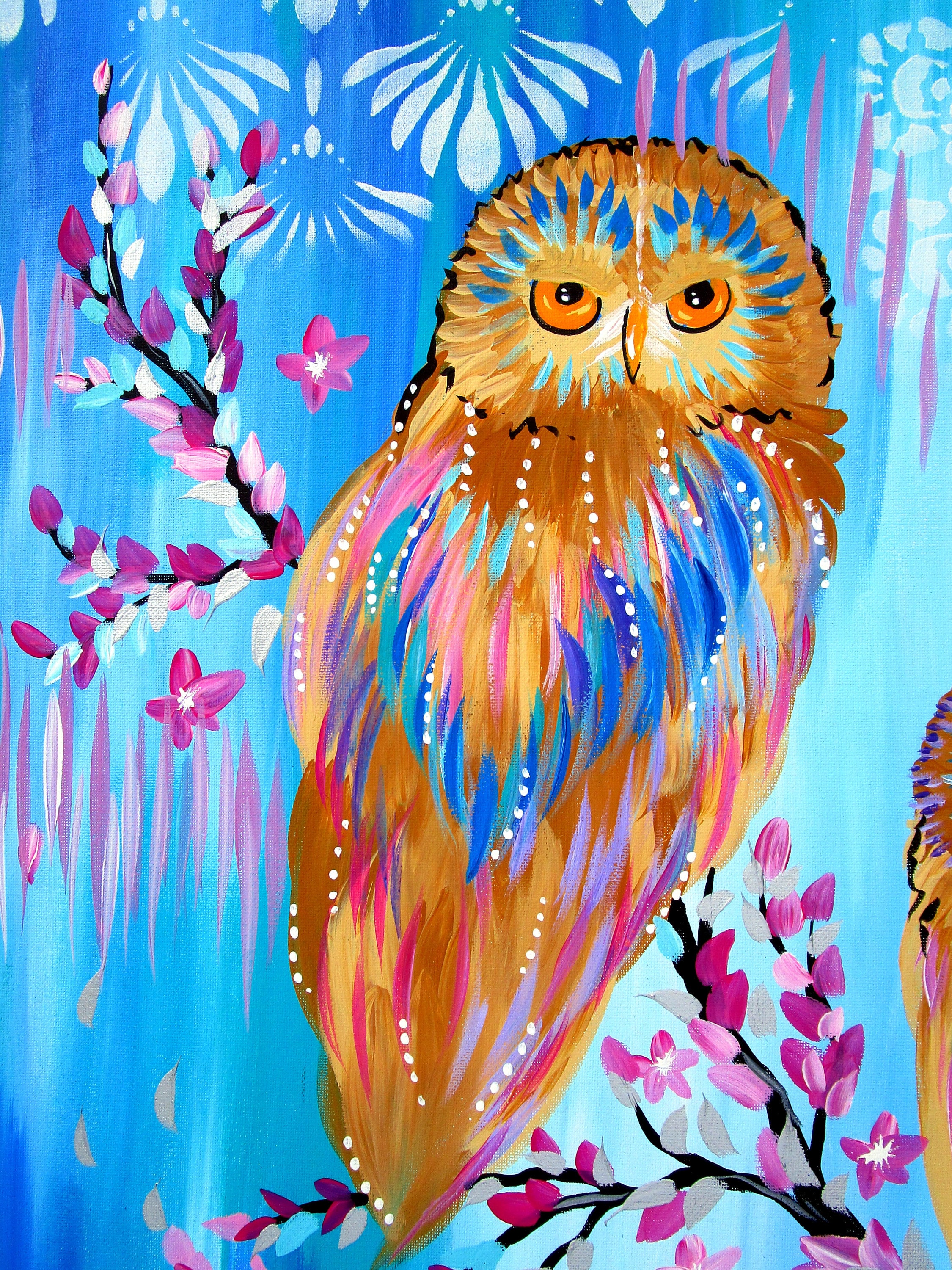 Colorful Owl Paintings
