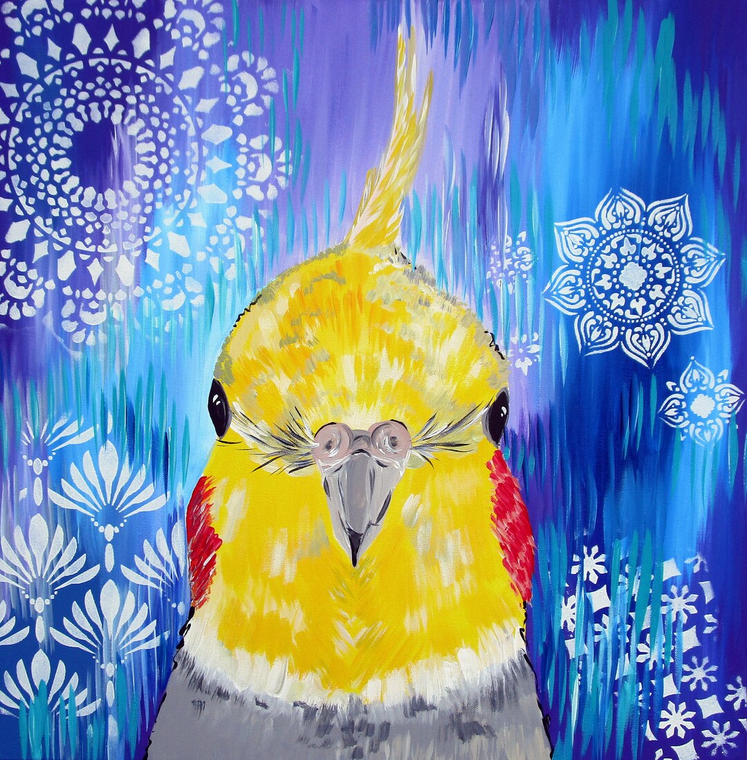 Cockatiel, Cockatiels, Paintings of Cockatiels, Cockatiel Painting ...