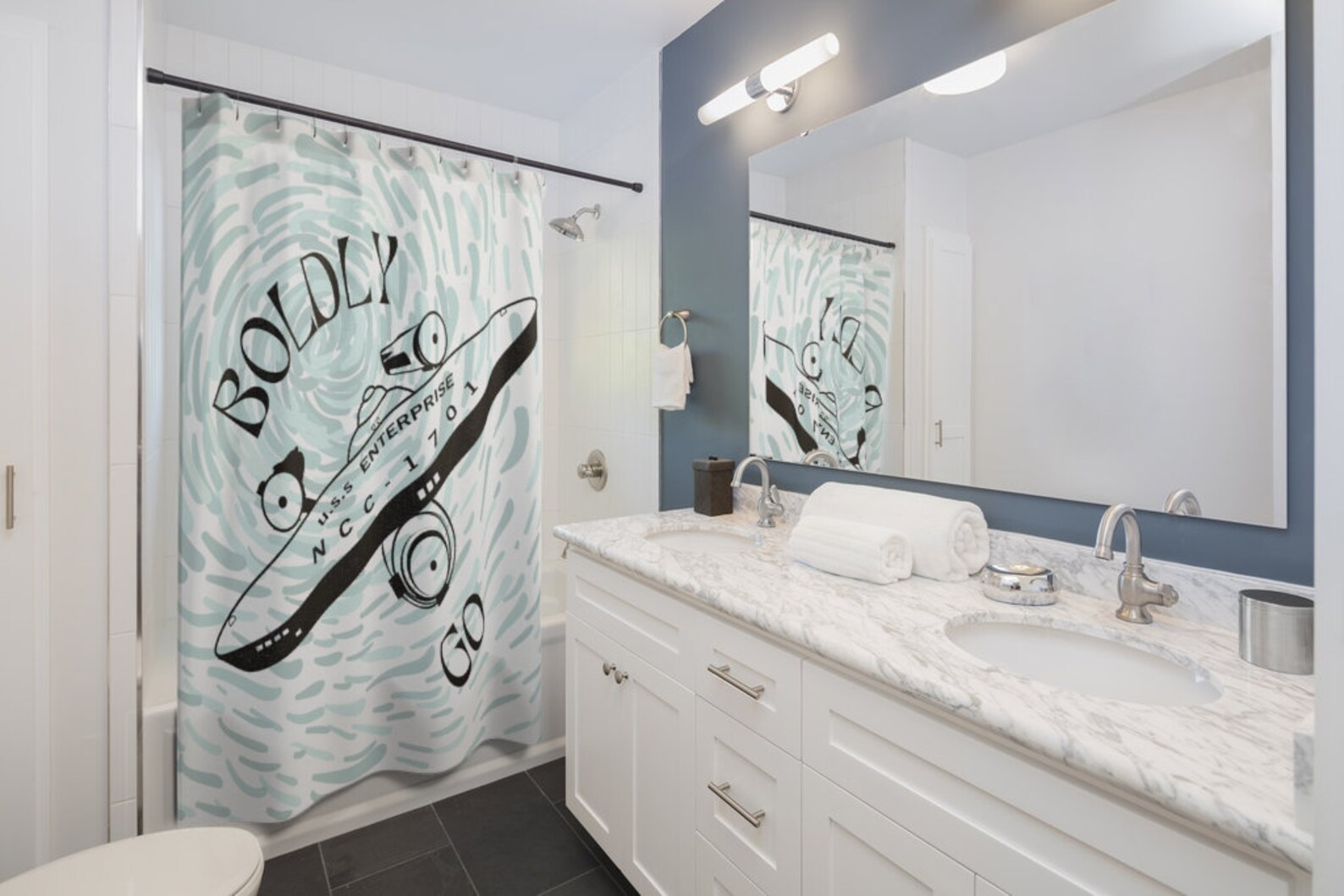 Star Trek Shower Curtain Bathroom Decor For Trekkies | Etsy