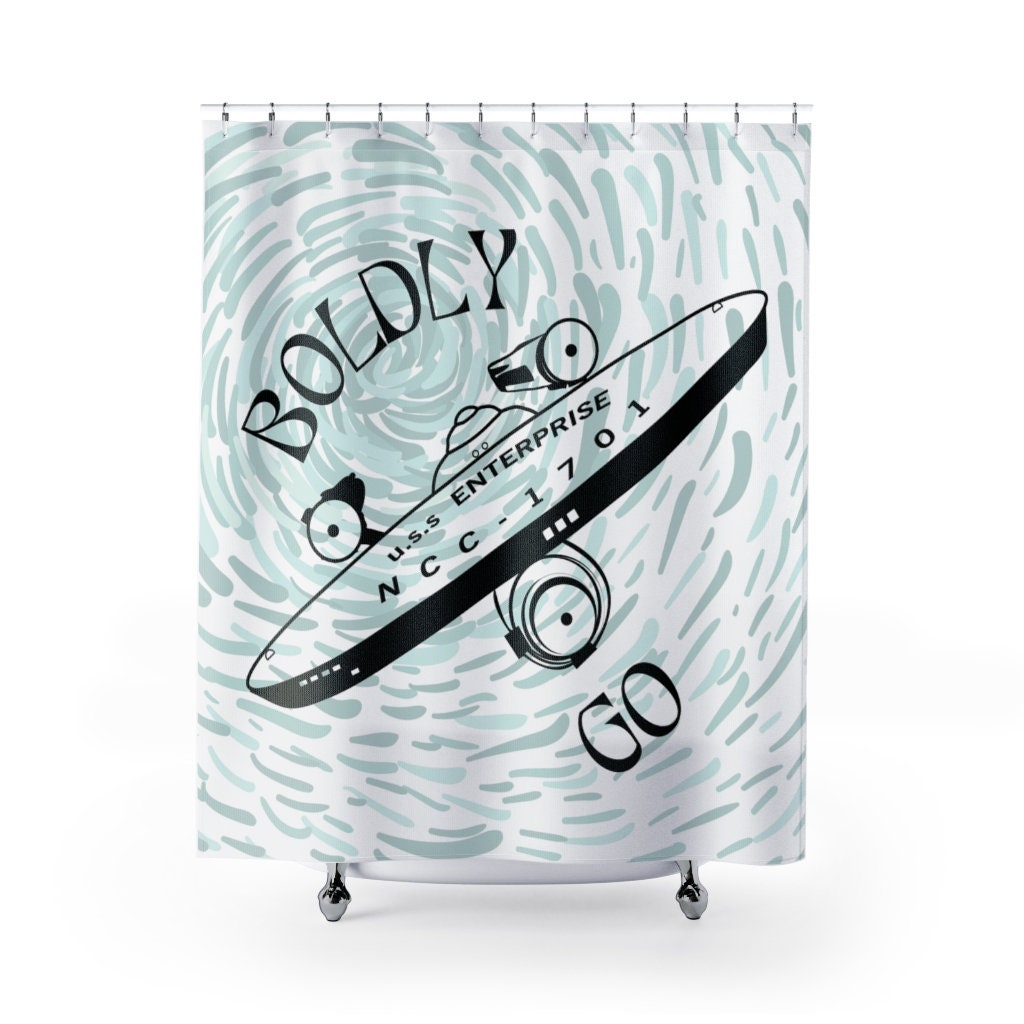 Star Trek Shower Curtain Bathroom Decor For Trekkies | Etsy