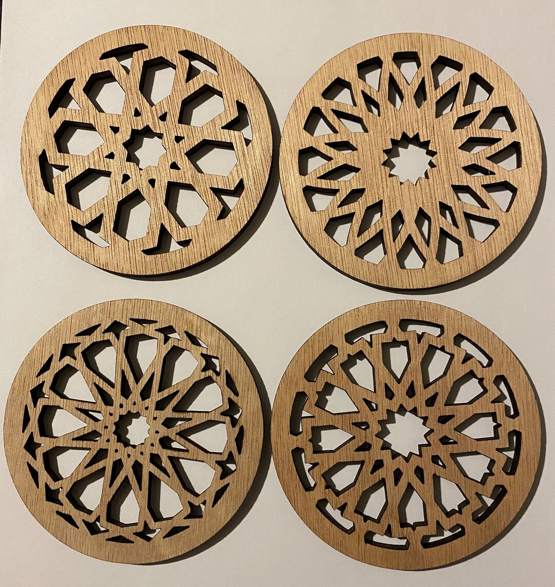 Coasters Geometric Shapes in Wood 5 Mm. Laser Cut. - Etsy
