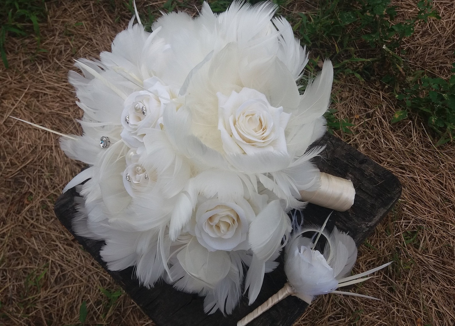 Classic Wedding bouquet Champagne Bridal bouquet Bouquet of | Etsy