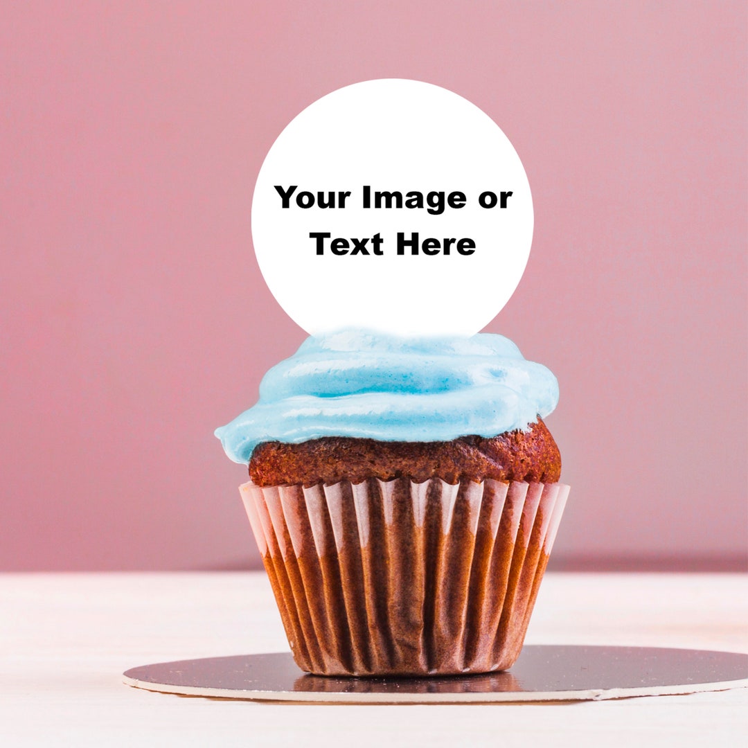 12-2.5" EDIBLE Custom Wafer 3D Cupcake Topper, Circle Cupcake Topper ...