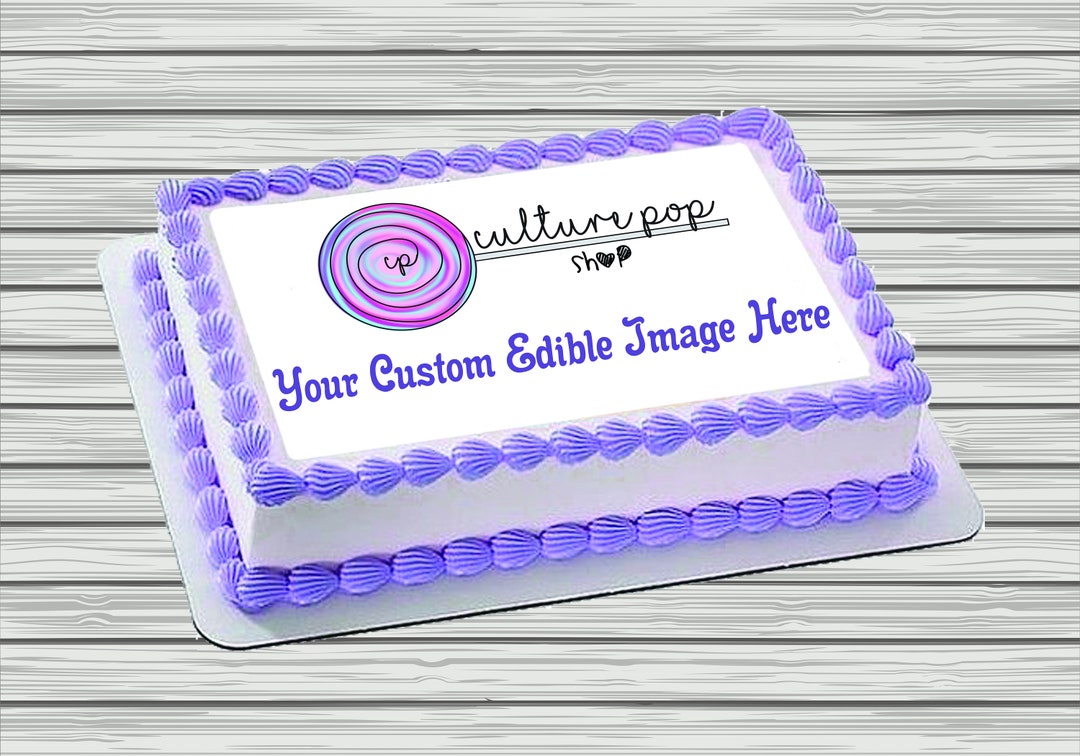 8.5x11 Custom Edible Cake Topper, Quarter Sheet Cake Topper, Edible ...