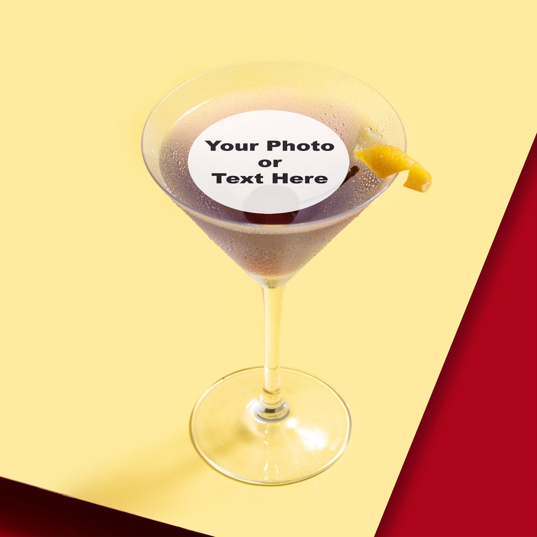 12-2.5" EDIBLE Custom Wafer Drink Toppers, Circle Cocktail Toppers ...