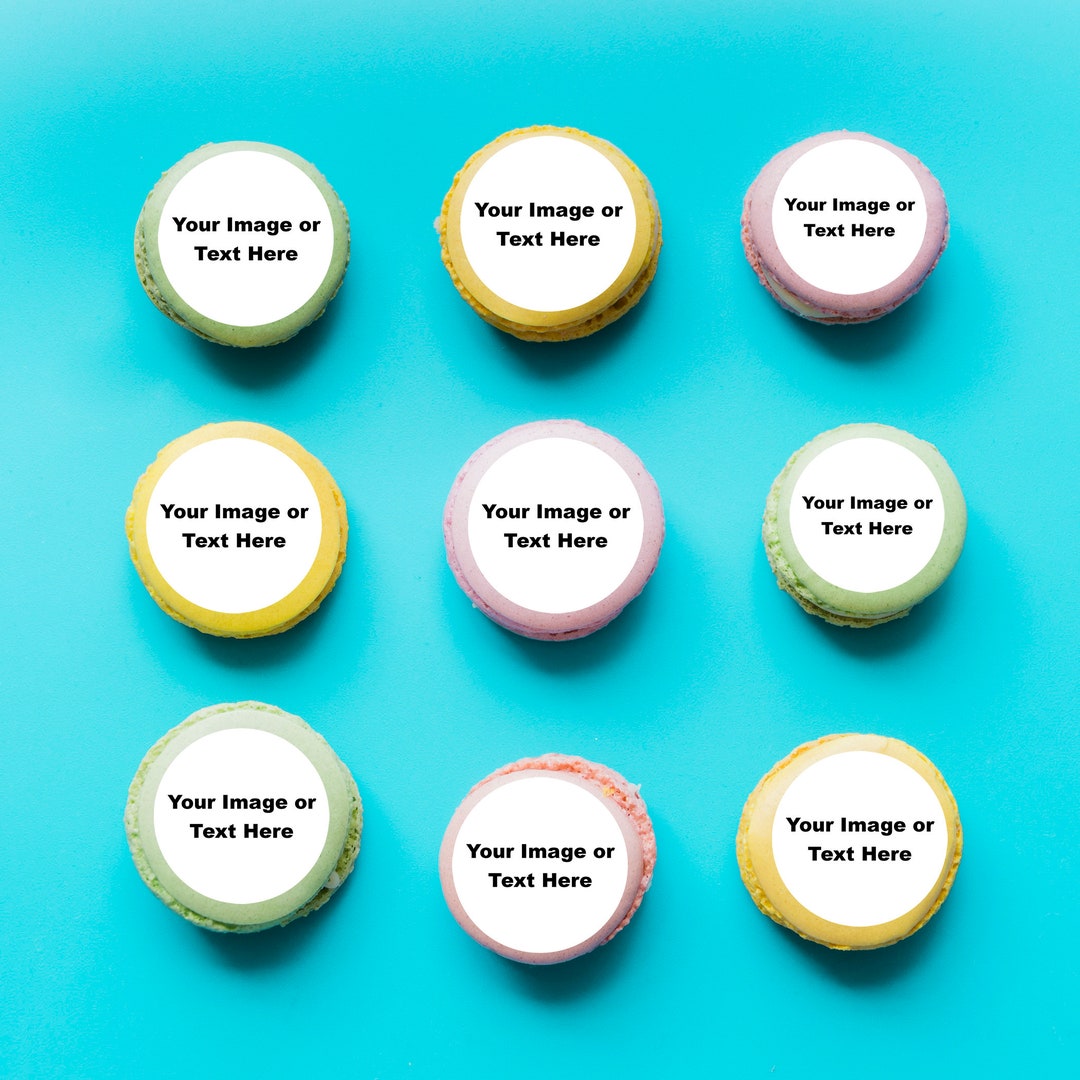 30- 1.25" Custom Edible Mini Cupcake Toppers, Circle Topper, Edible ...