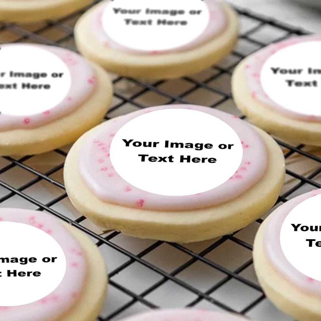 6 - 3" Custom Edible Cookie Cupcake Toppers, Circle Topper, Edible ...