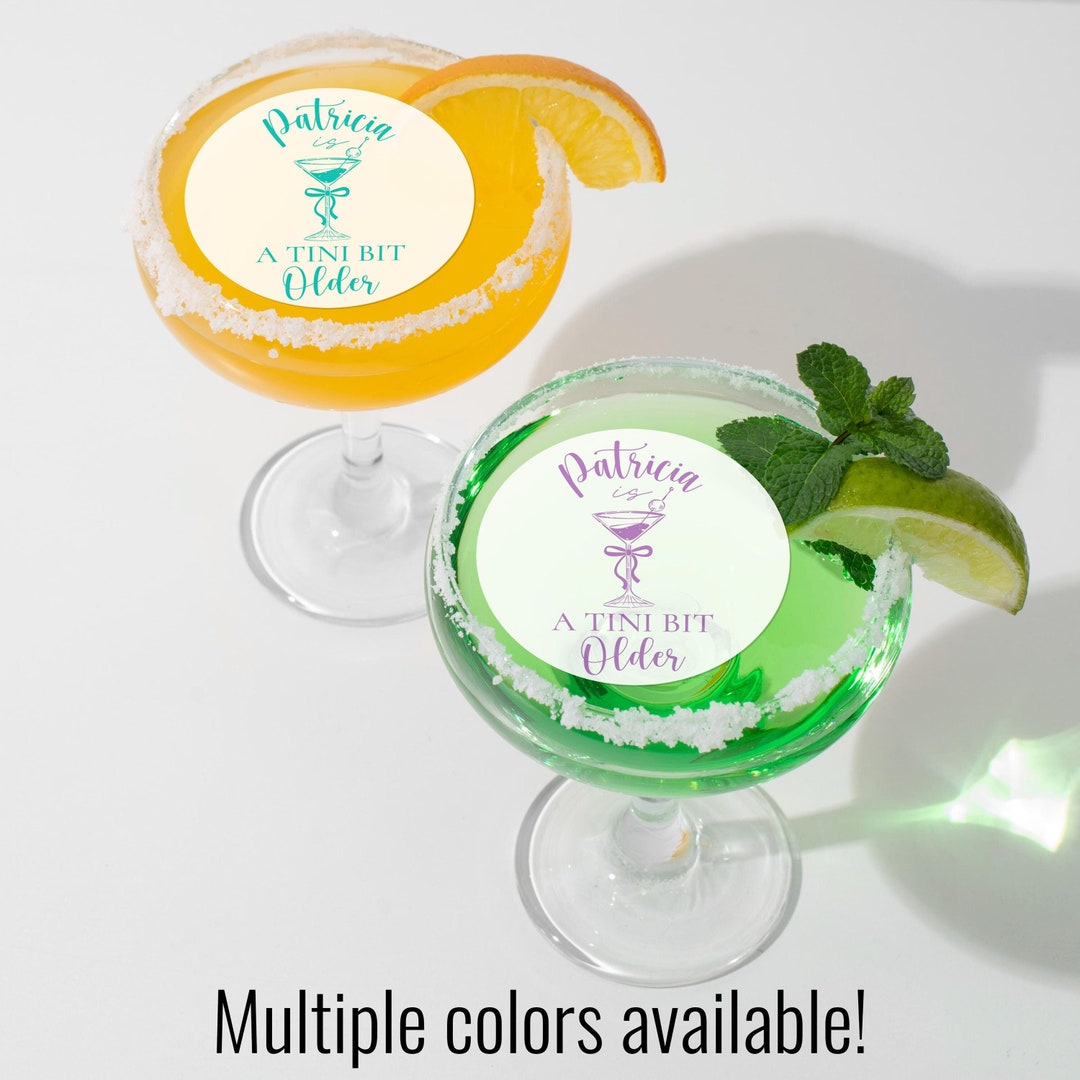 50 BULK EDIBLE Custom Wafer Drink Toppers, a Tini Bit Older Drink ...
