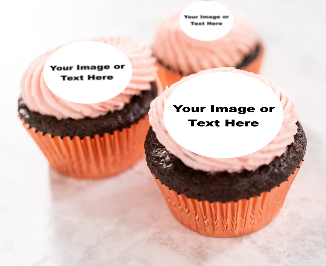 12- 2.5" Custom Edible Cupcake Toppers, Circle Cupcake Topper, Edible ...