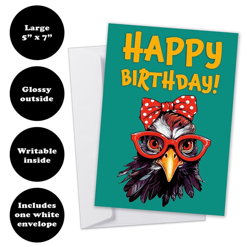 Cool Chick-a-dee Chicken Birthday Card - Etsy