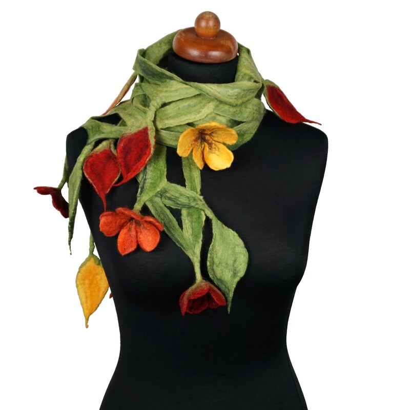 Scarf With Flowers - Etsy