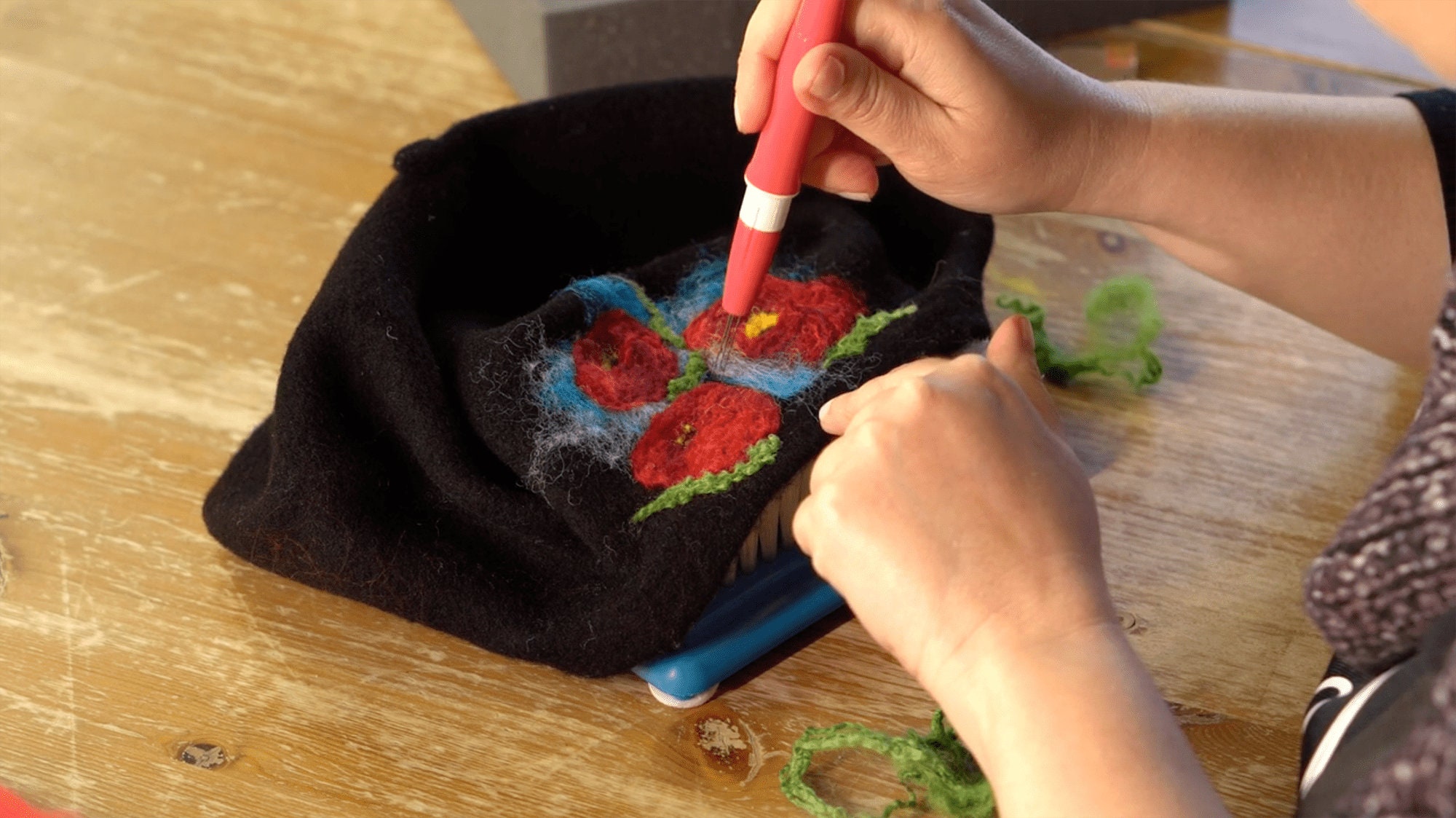 Video Courses Felting for Beginners, Needle Felting Appliqués on Fabric ...